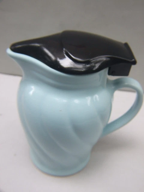 AUSTRALIAN POTTERY BLUE ELECTRIC JUG KETTLE BLACK PLASTIC TOP 1940's ...