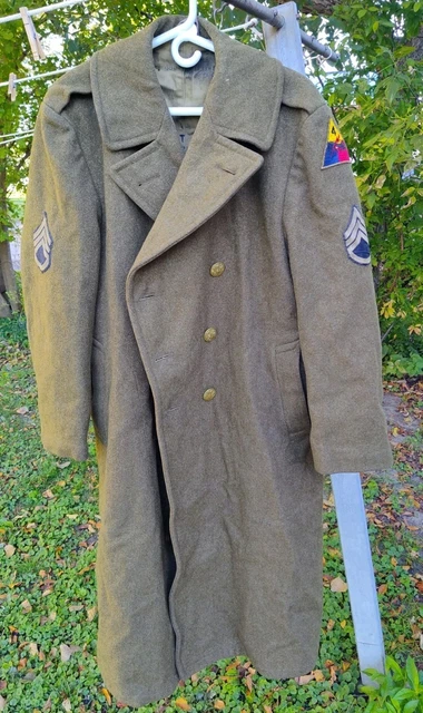 ORIGINAL US ARMY Wwii Wool Overcoat Large Size 44R £236.24 - PicClick UK