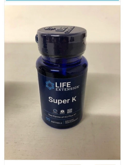 LIFE EXTENSION SUPER-K with Advanced K2 Complex Plus K1 90 softgels MK ...