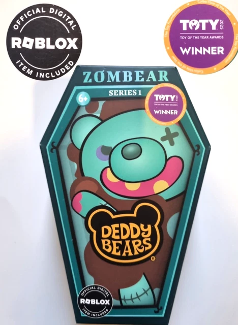 DEDDY BEARS ZOMBEAR Plush in Coffin SERIES 1 with ROBLOX DIGITAL ITEM £ ...