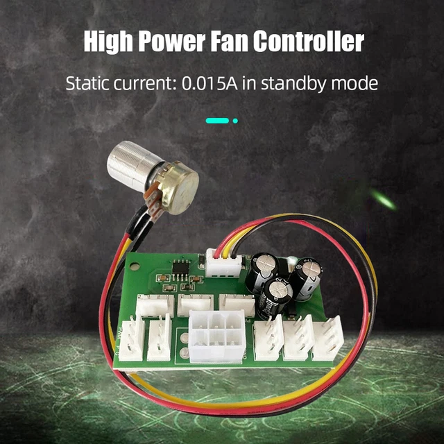DC12V FAN CONTROLLER 3/4-Wire PWM Fan Speed Governor 8-Way for Computer ...