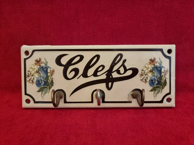 SUPPORT CLÉS CLEFS vintage en métal émaillé Galeries Lafayette déco ...