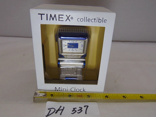 Timex Collectible Mini Clock Desktop Computer Analog Quartz Silver Tone In Box £37 99 Picclick Uk
