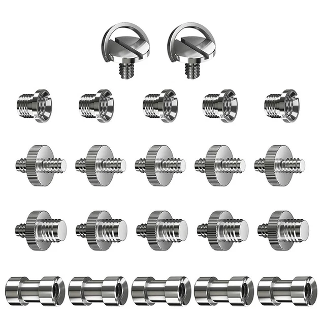 22 PCS CAMERA Screw Thread Adapter Threaded Screws Kit Mount and ...