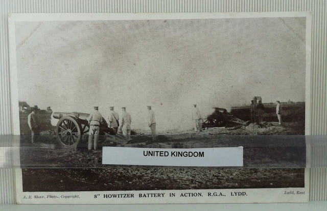 WW1 8&HOWITZER BATTERY In Action Royal Garrison Artillery LYDD Kent ...