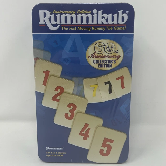 RUMMIKUB 60TH ANNIVERSARY Collectors Edition The Fast Moving Rummy Tile ...