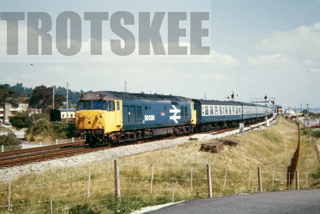 35MM SLIDE BR British Railways Diesel Loco 50030 Class 50 Dawlish 1984 ...