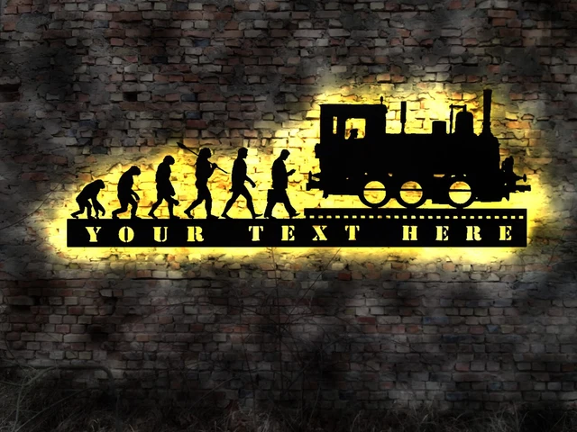 DAMPFLOK EVOLUTION LOK Eisenbahn Schild Schaffner Bahnhof ...