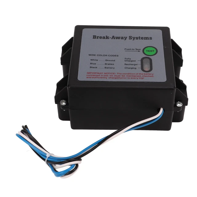 TRAILER BREAK AWAY System Kit Trailer Brakes Breakaway Kit 12V LED Test ...
