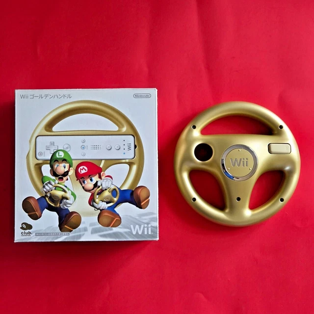 NINTENDO AUTHENTIC ZELDA Mario Kart GOLD Steering Wheel Wii Controller ...