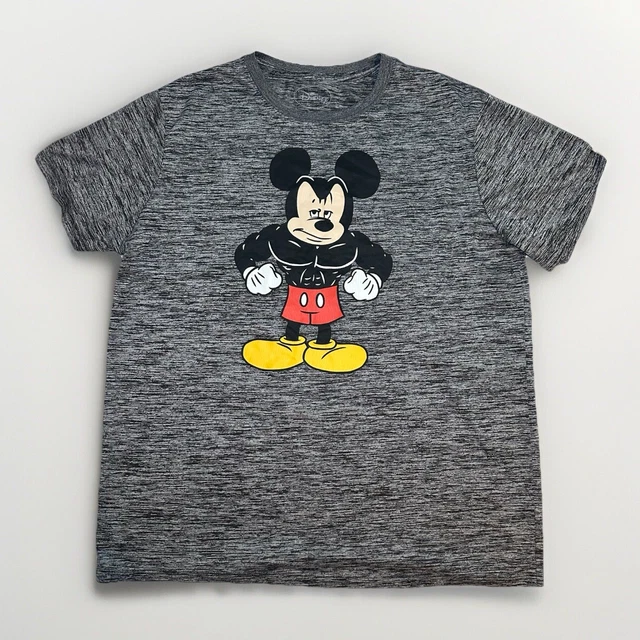DISNEY MUSCULAR MICKEY Mouse Buff Body Builder Gray T-Shirt Men's XL £ ...