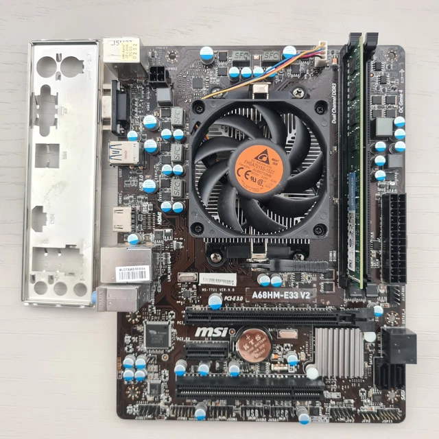 MSI A68HM-E33 V2 MATX Motherboard with AMD A4-6300 CPU, I/O Shield, 4GB ...