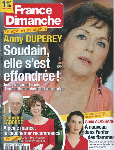 FRANCE DIMANCHE N° 3508 _ ANNY DUPÉREY / ANNY GOULD / SAMPION BOUGLIONE ...