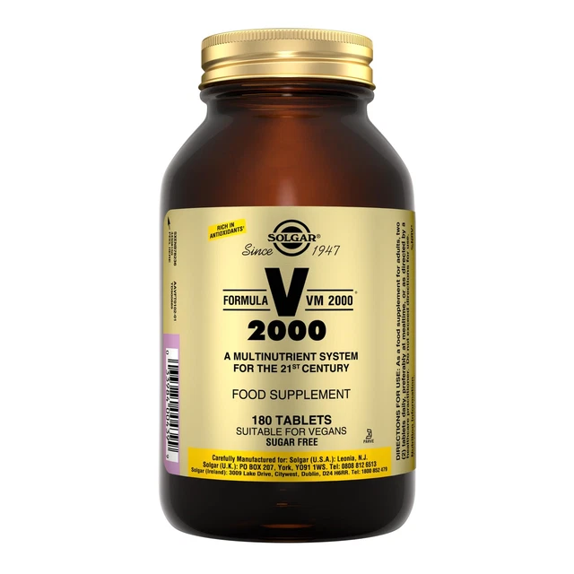 SOLGAR FORMULA VM-2000 Tablets - 180 tablets - Multivitamin and Mineral ...