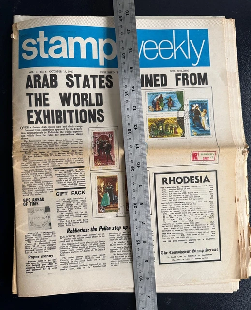 SET OF UNRESEARCHED Rare Vintage Philatelic Newspapers About Stamps ...