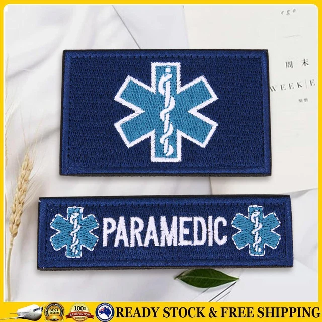 2PCS/SET MEDICAL TECHNICIAN EMT Embroidered Patches Military Tact *AU ...