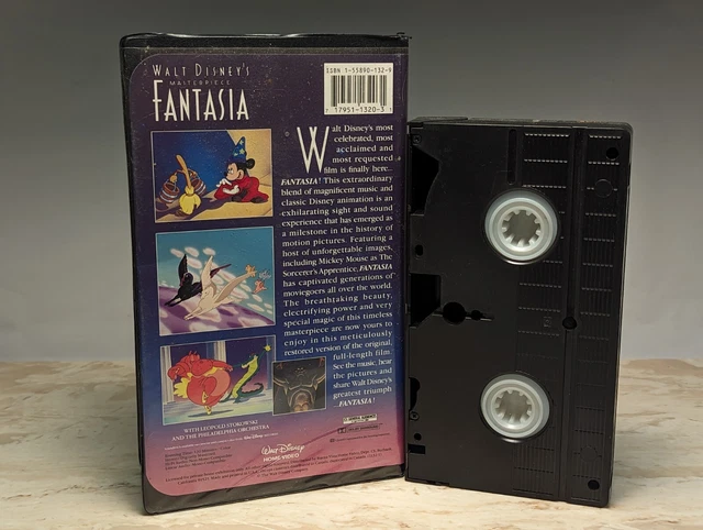 COMPLETE 1991 WALT Disney's Fantasia VHS Tape Vintage Box Original ...