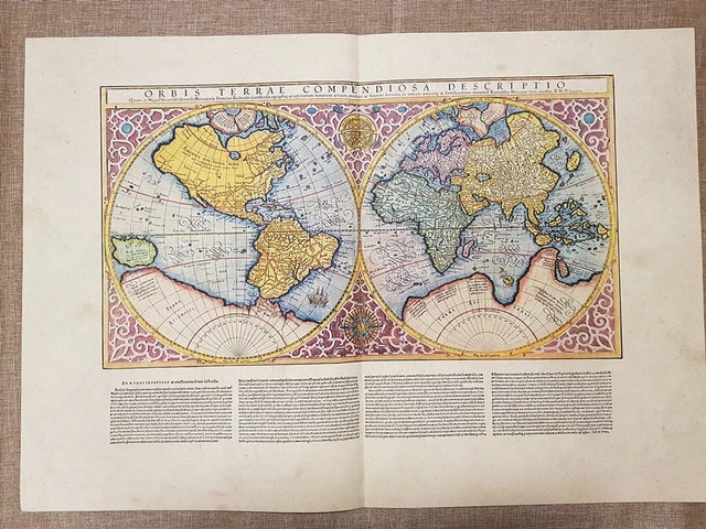 MAP OR MAP Planisphere Year 1595 by Mercator or Mercator Reprint £27.79 ...