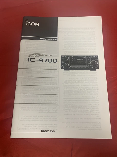 ICOM IC-9700 SPANISH Basic Instruction Manual - shipping included $26. ...