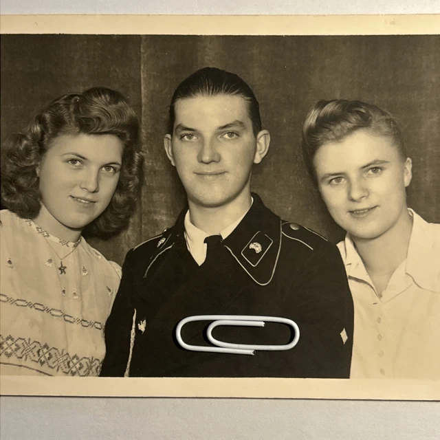 PANZERMANN PANZER SOLDAT BDM Frau Dame Maid Mädchen 14x9 Original Foto ...