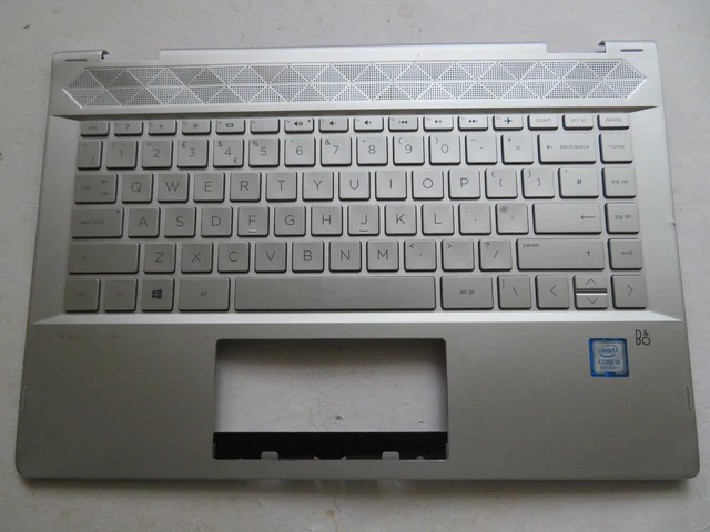 HP PAVILION X360 14-cd Palmrest UK Keyboard Silver L18952-031 READ EUR ...