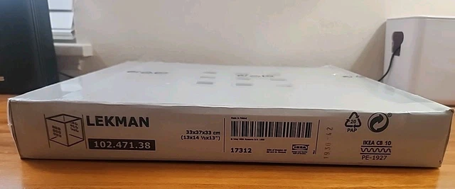 IKEA LEKMAN STORAGE Organize Bin Box 13x13x14.5 White 102.471.38 - New ...