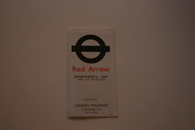LONDON TRANSPORT RED Arrow Bus Routes Diagrammatic Map - 1974 12/73 £4. ...