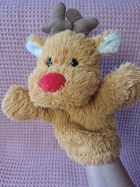 WH SMITH.CHRISTMAS HAND Puppet-Rudolph the red-nosed reindeer Plush ...