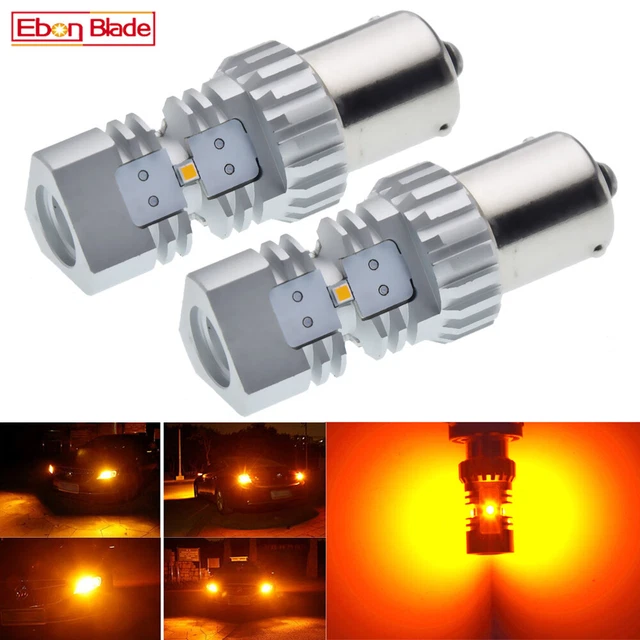 2 X BAU15S PY21W 7507 12V-24V YELLOW AMBER TURN SIGNAL INDICATOR LED ...