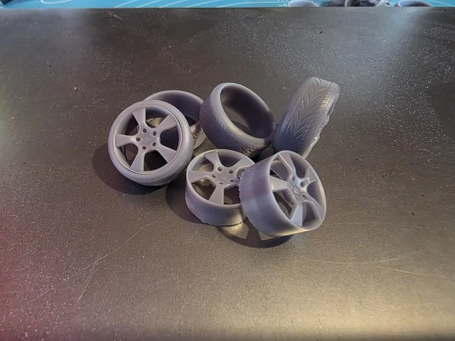1/24 SCALE MILLIE Miglia Spiders 3D Printed wheels TYRES Scale Model ...