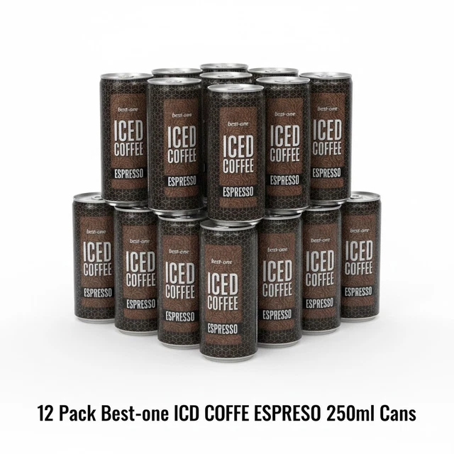 12 PACK BEST-IN Iced Coffee Espresso 12x250ml Cans (Bulk Pack) - Rich ...