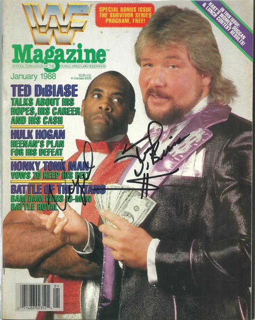 AM609 VIRGIL Ted DiBiase signed Vintage WWF RAW Wrestling Magazine w ...