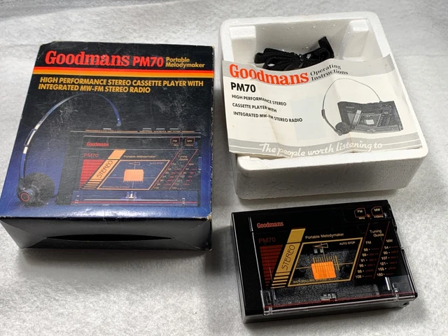 GOODMANS RADIO CASSETTE Stereo Walkman. Working. Very Rare. Gorgeous ...