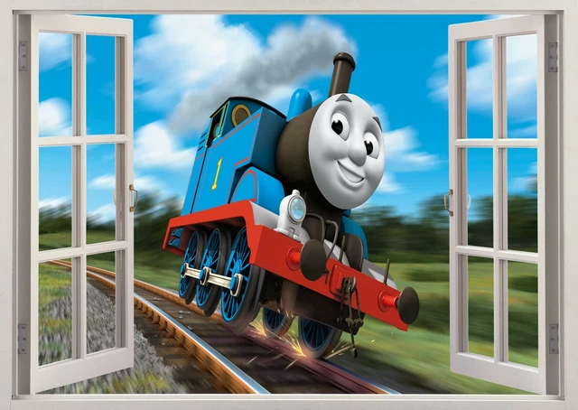 THOMAS TRAIN FRIENDS Tank Engine 3d Mural Wall View Sticker Poster ...
