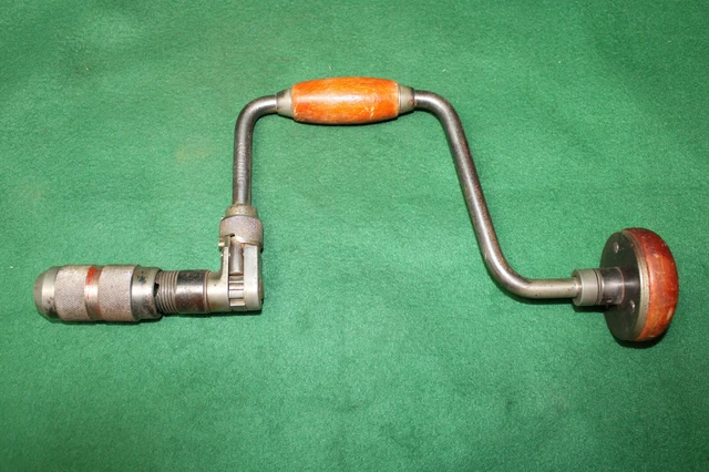 VINTAGE DUNLAP 10& Ratcheting Hand Auger Bit Brace Drill ~ Inv#PJ07 $38 ...