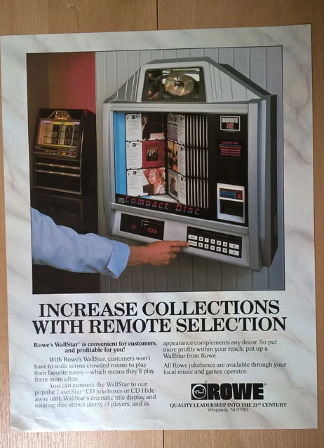 ROWE AMI WALLSTAR Jukebox Wallbox Sales Brochure / Flyer / Pamphlet £12 ...