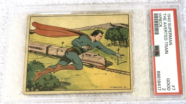 1940 SUPERMAN THE Adverted Train Wreck #7 PSA Graded Good 2, Cert ...