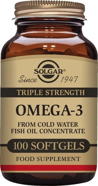 SOLGAR OMEGA-3 TRIPLE Strength 950 mg Softgels - Pack of 100 £39.00 ...