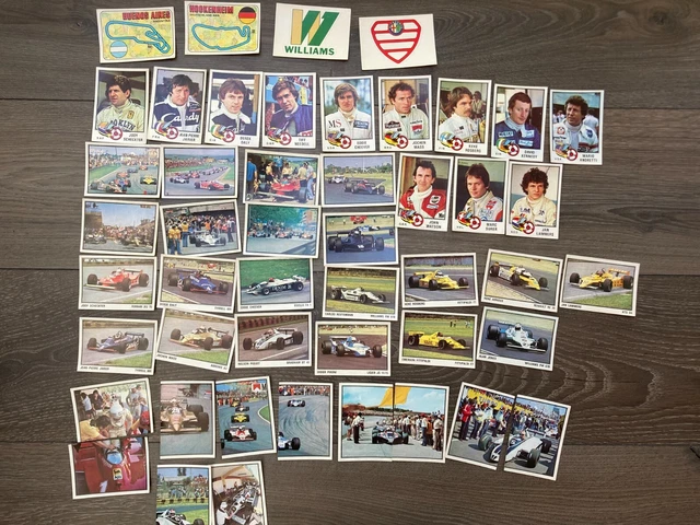 LOT 48 IMAGES PANINI Formule 1 F1 Grand prix avec dos d'origine. sans ...