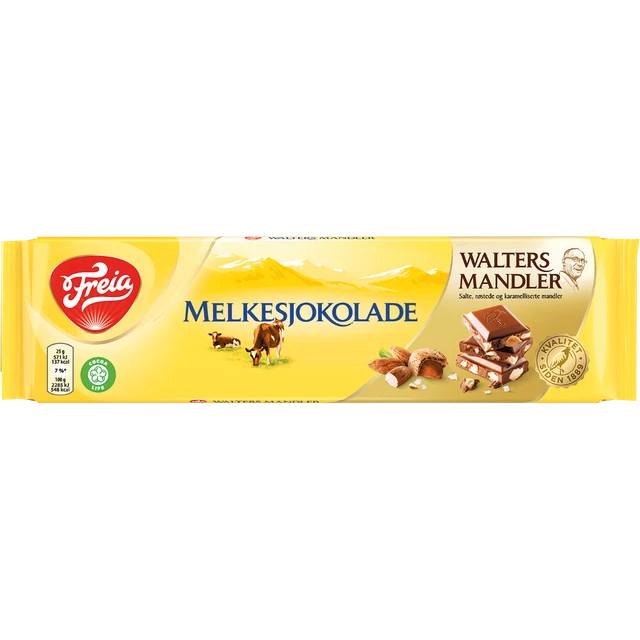 FREIA WALTERS MANDLER Melkesjokolade 200g - Norwegische Schokolade mit ...