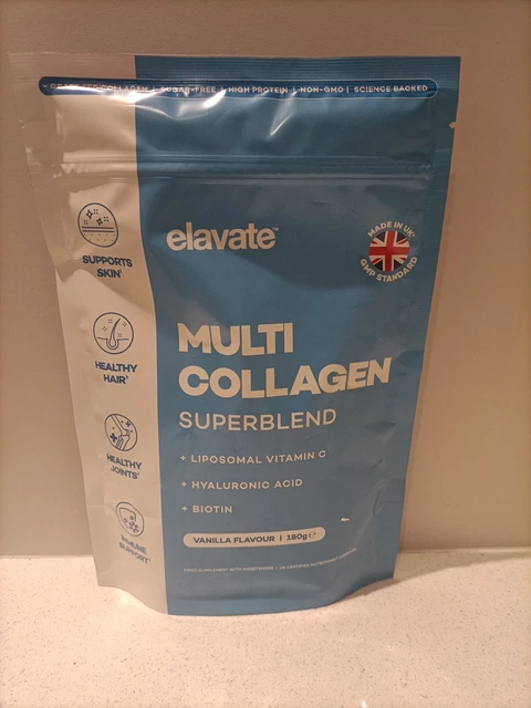 ELAVATE MULTI COLLAGEN Super blend 180g Vanilla Exp 27 £23.58 - PicClick UK