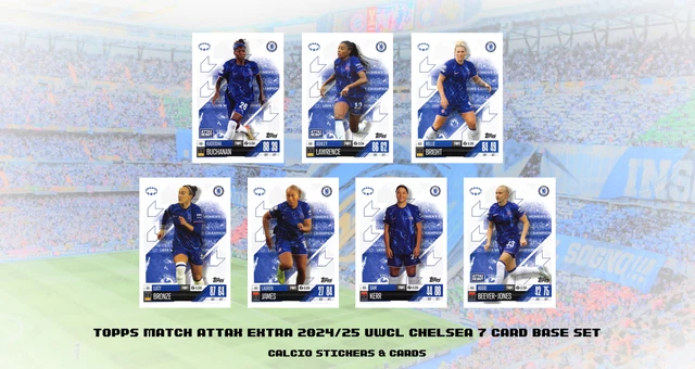TOPPS MATCH ATTAX Extra 2024/25 2025 UWCL Chelsea Full Team Set All 7 ...
