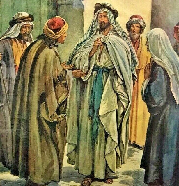 GENUINE VINTAGE RELIGIOUS Bible Sunday School Poster Jesus Ambitious ...