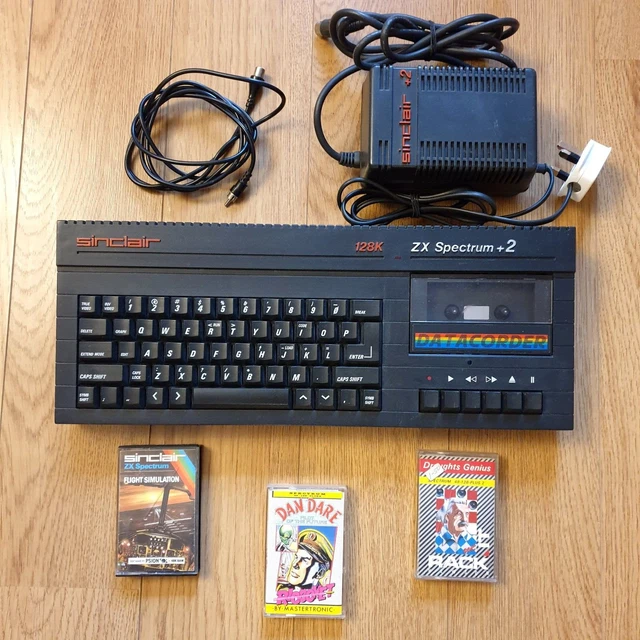 SINCLAIR ZX SPECTRUM Plus +2A Iss 1 Computer Bundle 128K Vintage Tested ...