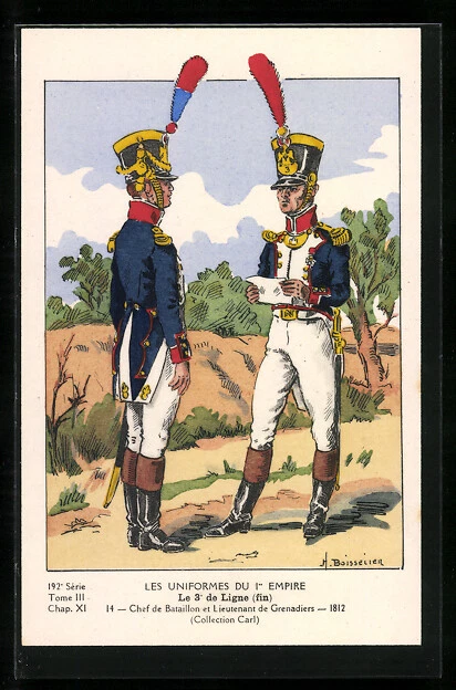 CPA LES UNIFORMES du Ier Empire, Le 3e de Ligne, Chef de Bataillon et ...