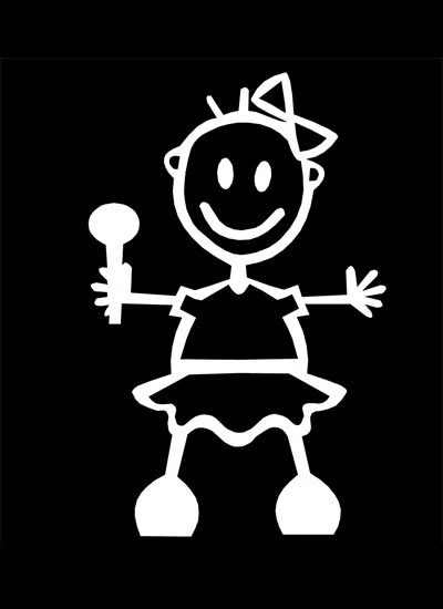 BG2 BABY GIRL Standing - My Stick Figure Family Car Window Sticker ...