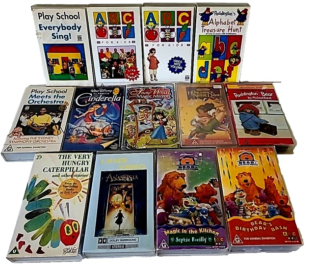 13 X VHS Video Tape ABC For Kids Play School Bear Big Blue House Bundle ...