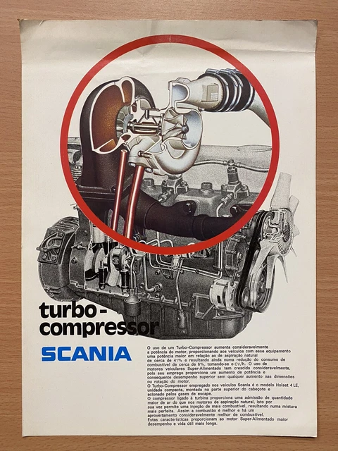 1976 SCANIA TURBO-COMPRESSOR original Brazilian sales leaflet/brochure ...