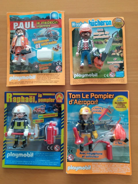 PLAYMOBIL WOODY, PAUL, RAPHAEL ET TOM LES POMPIERS ensemble 4 ...