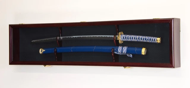 SAMURAI NINJA KATANA Japanese Sword Display Case Sword Rack Holder ...